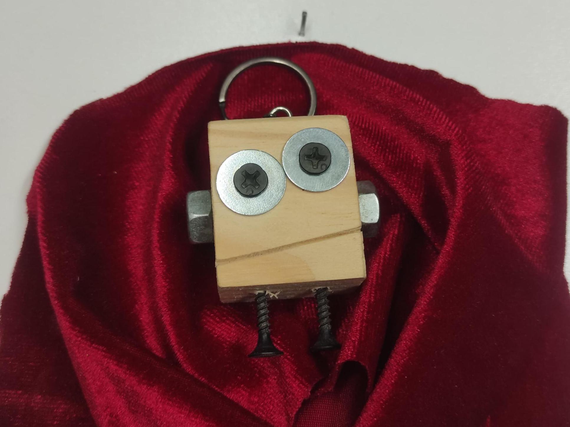 Handmade Wooden Robot Keychain – Cute Robot Gift for Him or Her – Small ...