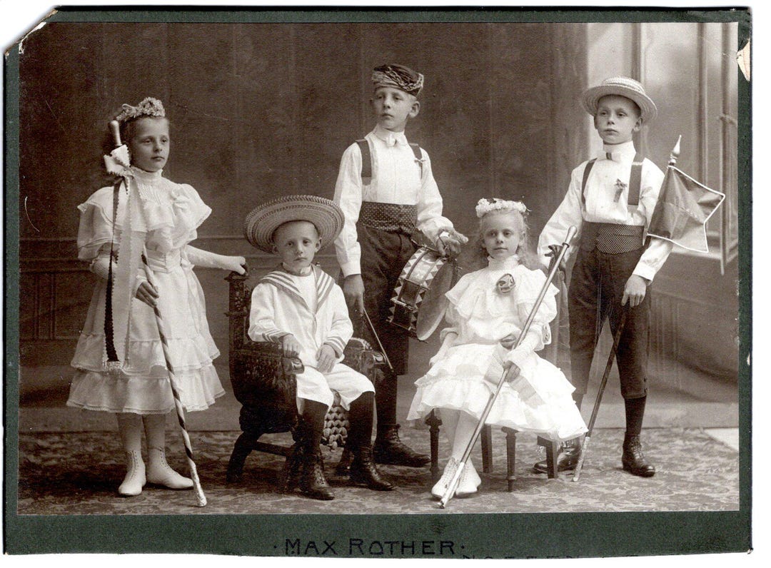 Antique Mounted Photograph – Children in Ceremonial Dress – Max Rother ...