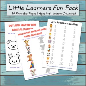 Cut and Paste Preschool Worksheets – Animal Matching, Coloring Pages ...