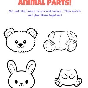 Cut and Paste Preschool Worksheets – Animal Matching, Coloring Pages ...