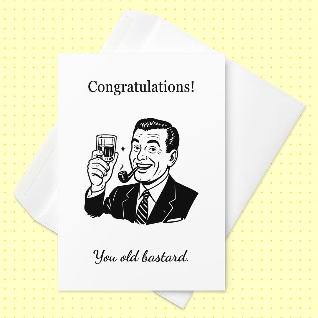 Funny Congratulations Card for Him – Printable Retro Greeting – Adult ...