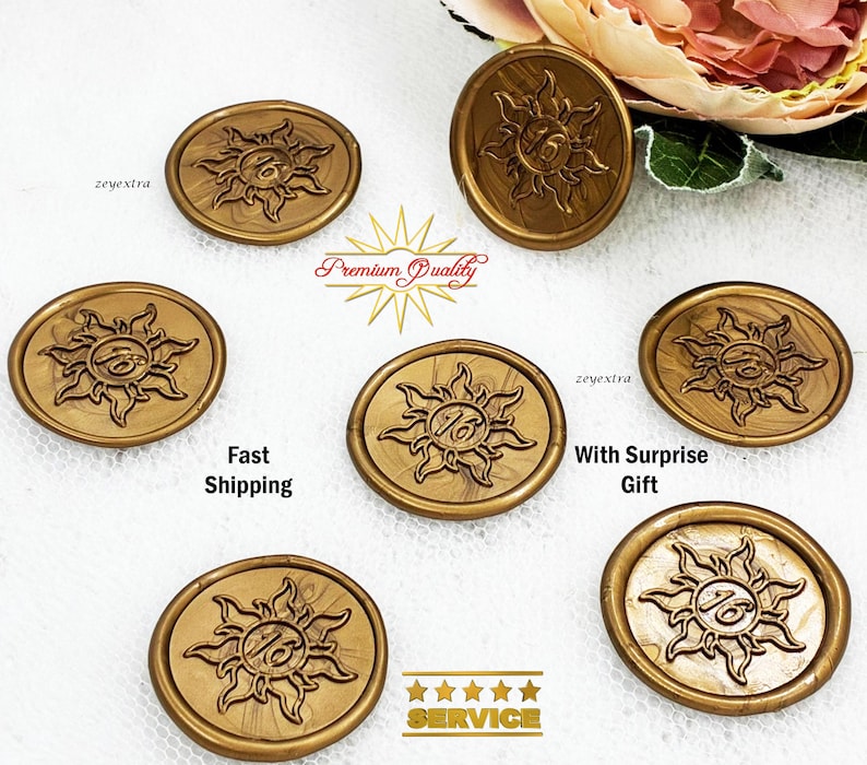 Rapunzel Tangled Sun Wax Seals, Custom Self-adhesive Stickers and Tax ...