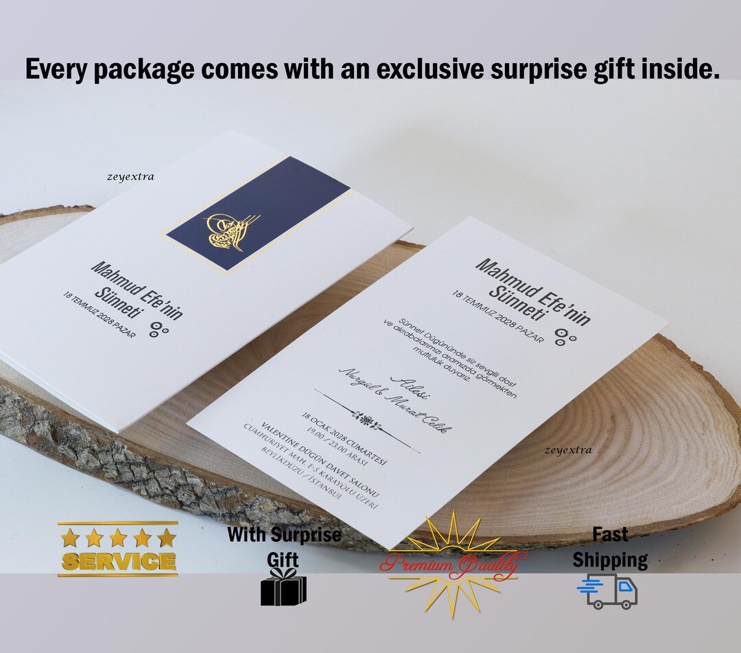 Luxury Sünnet Invitation, Custom Sunnet Invitations, Personalized Invitation, Luxury Invitations ...