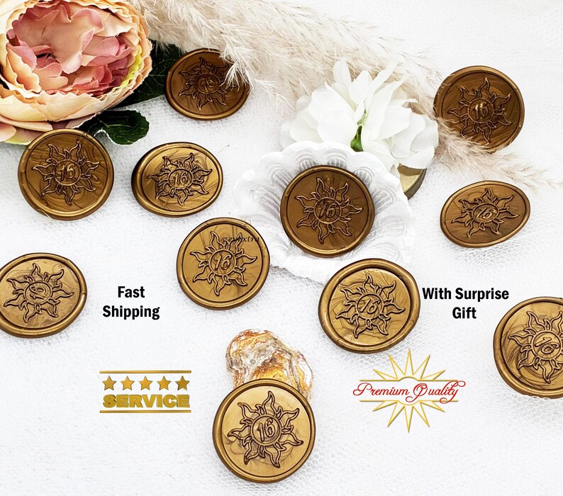 Rapunzel Tangled Sun Wax Seals, Custom Self-adhesive Stickers and Tax ...