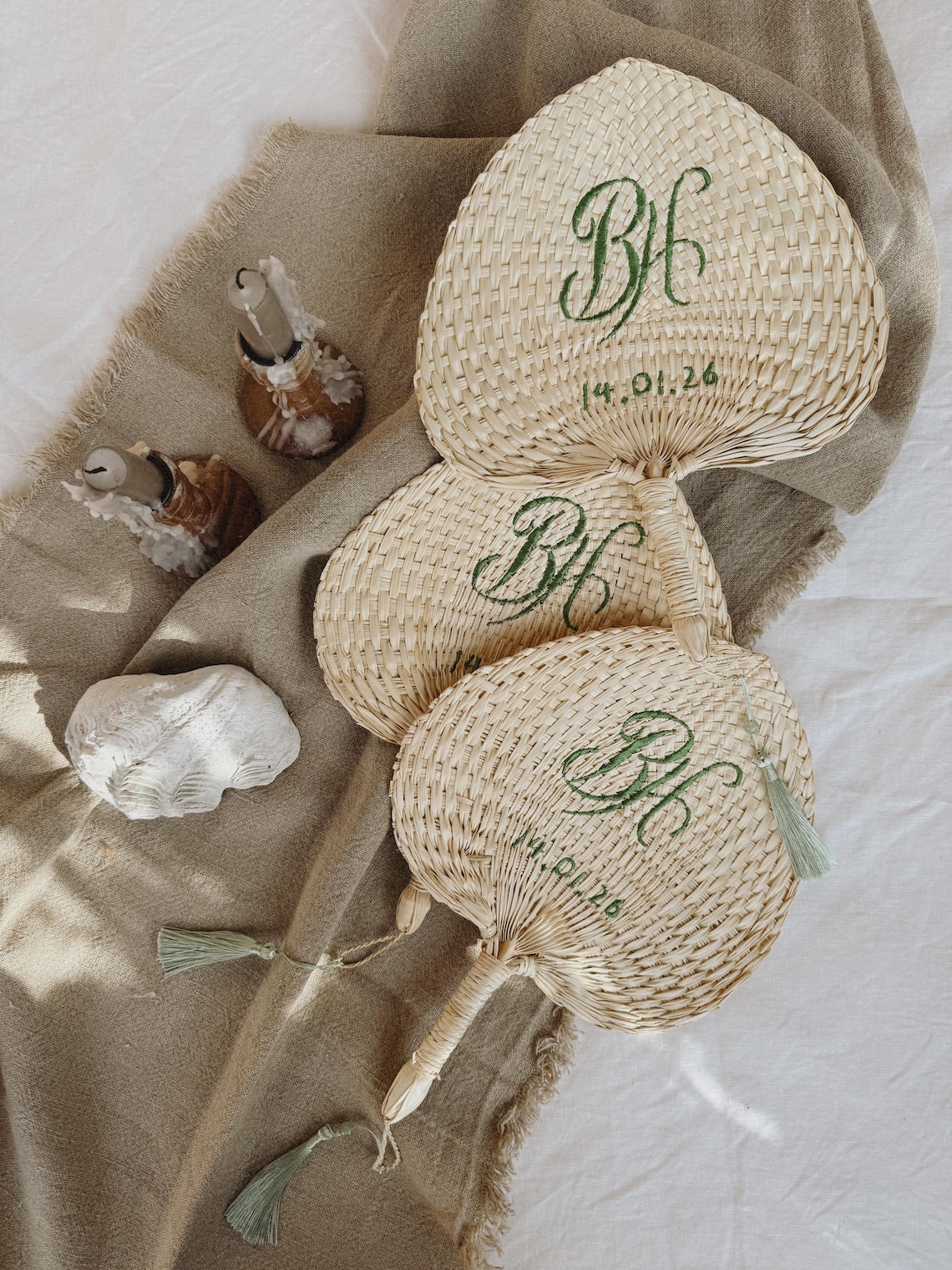 Personalized Emrboidered Calma Hand Fans – Bulk Wedding Favors & Event ...