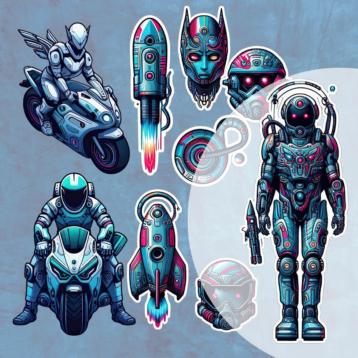 Futuristic Samurai Astronaut | Transparent PNG Digital Art | Cyberpunk ...
