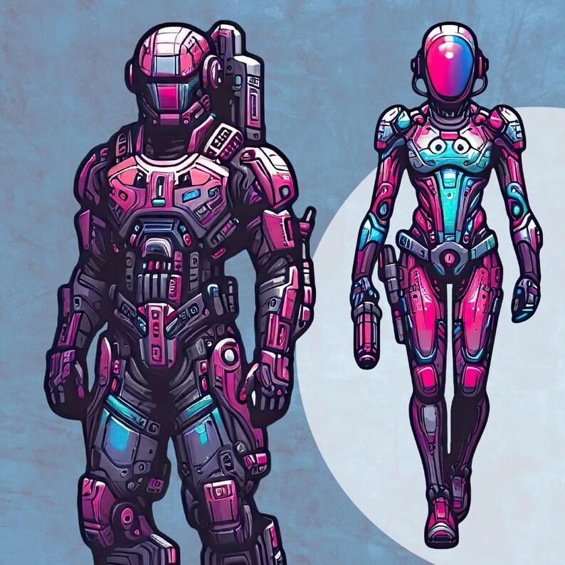 Futuristic Samurai Astronaut | Transparent PNG Digital Art | Cyberpunk ...