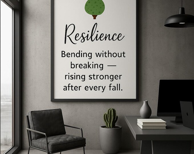 Resilience Motivational Wall Art: Elegant Office Decor (digital ...