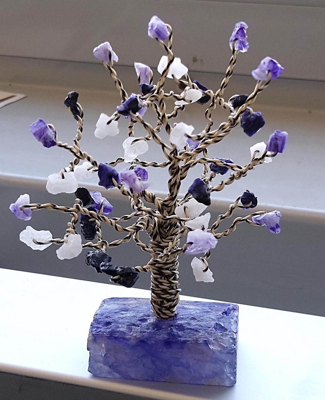 Salt Crystal Tree – Handmade Tree of Life Made of Blue Halite, Unique ...