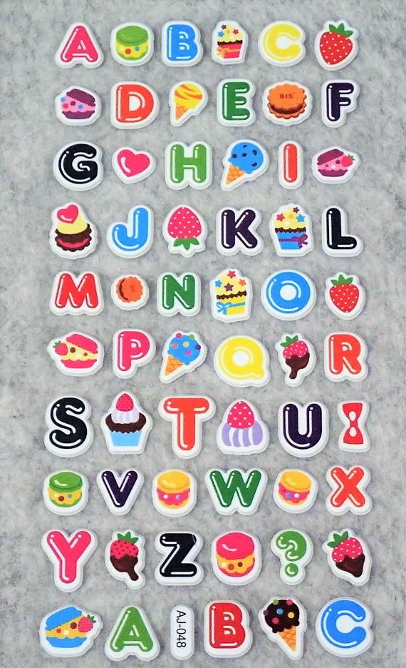 Mixed Cute Alphabet Stickers