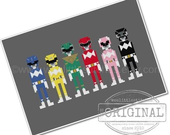 Mighty Morphin Power Ranger Cross Stitch - Etsy