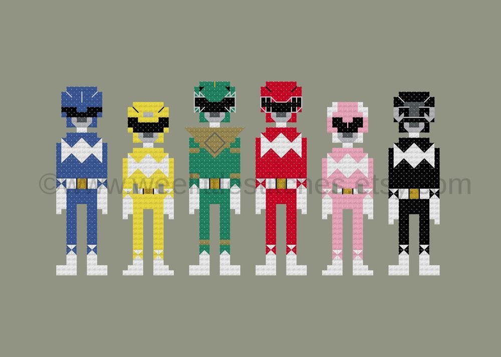 The Mighty Morphin Power Rangers the original Pixel People - Etsy Finland