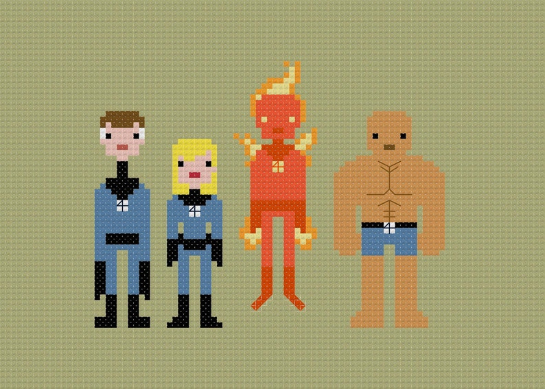 The Fantastic Four the original Pixel People PDF - Etsy