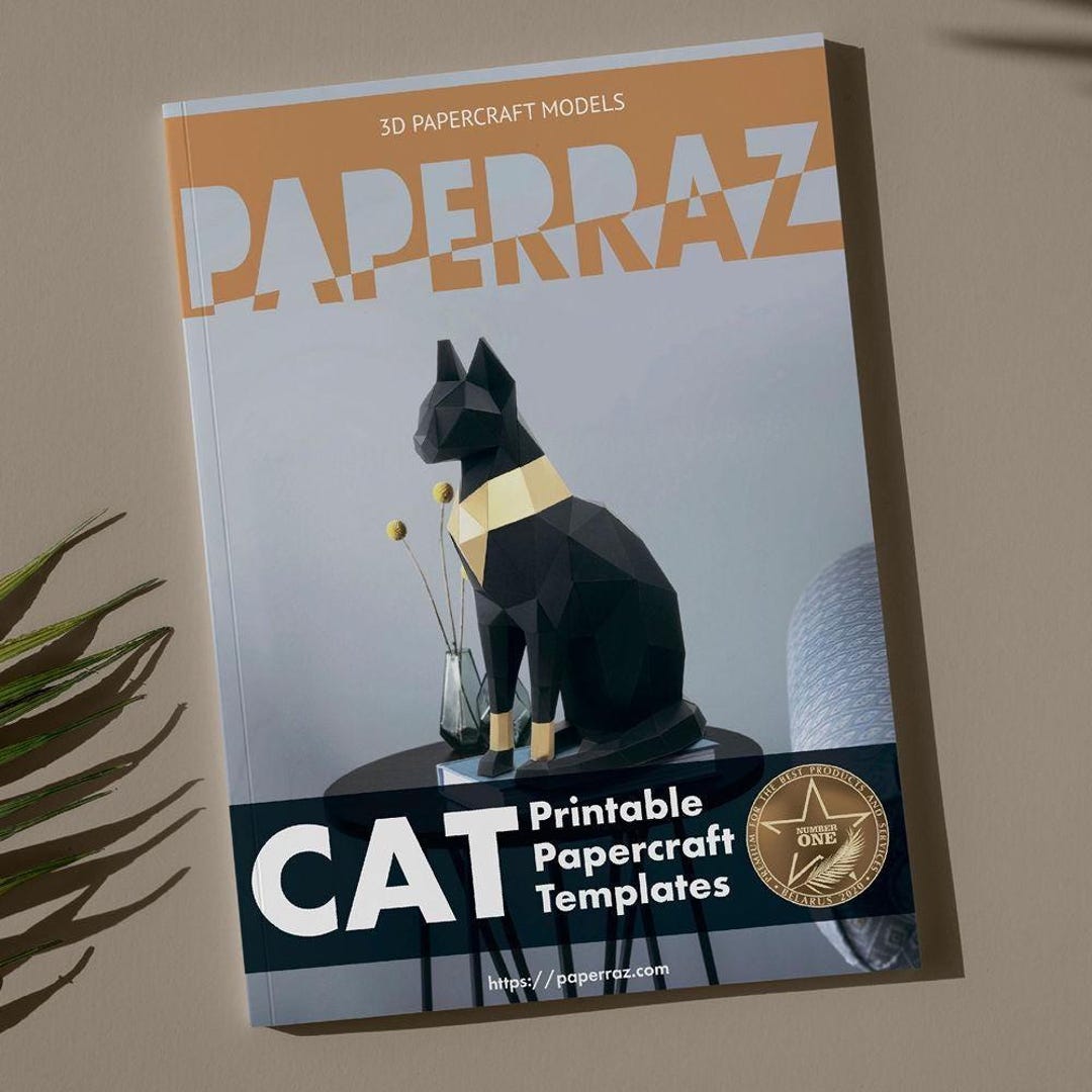 Papercraft CAT Pdf | DIY Printable Template | Cat Decor | Egyptian Cat ...