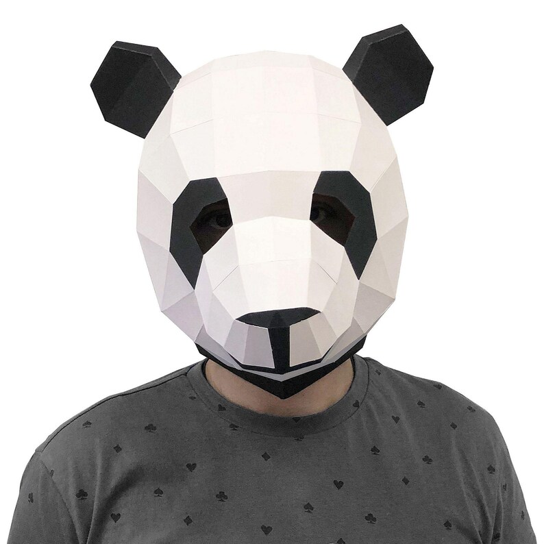 PANDA Mask Pdf, Papercraft Printable Template for Adults and Teens, DIY ...