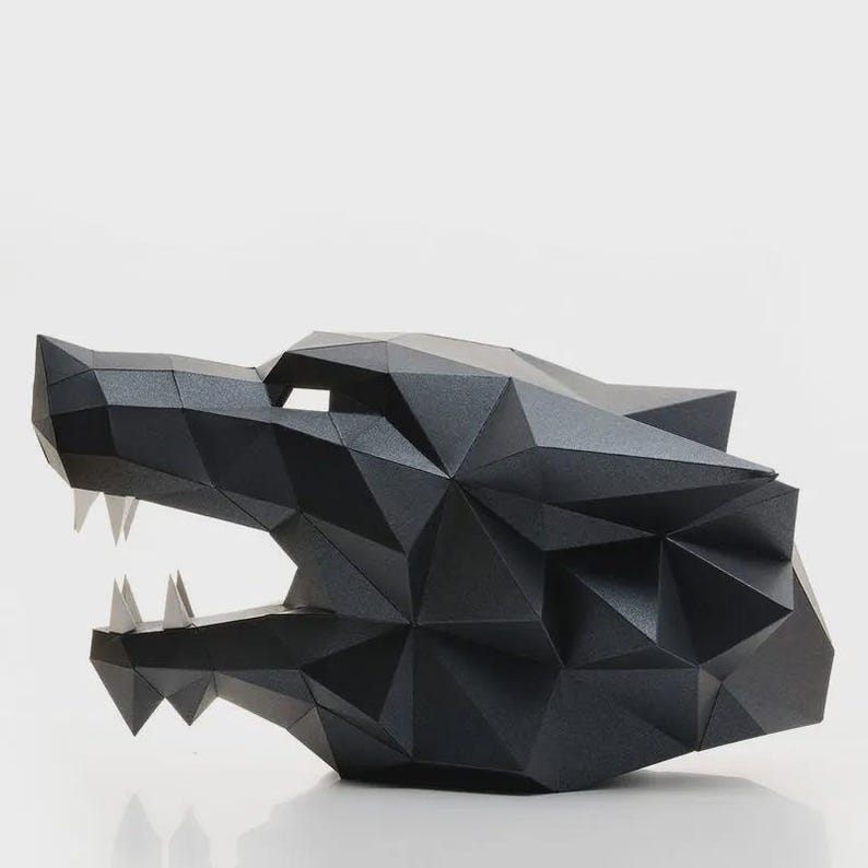 WOLF MASK Papercraft Pdf, DIY Wolf Paper Mask, Masquerade Mask, Party ...