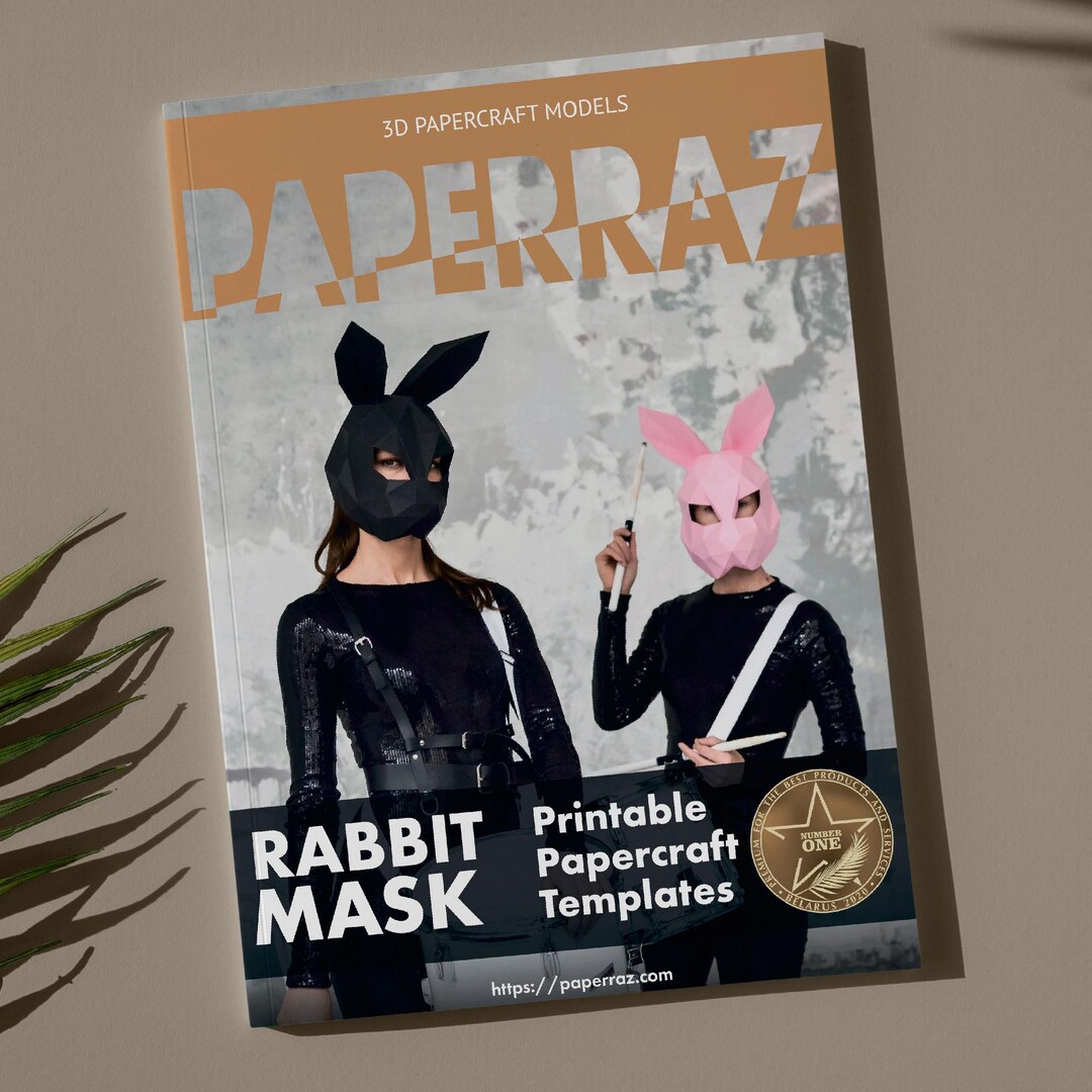 RABBIT Papercraft Mask Pdf, DIY Paper Mask, Masquerade Mask, Hare Mask ...