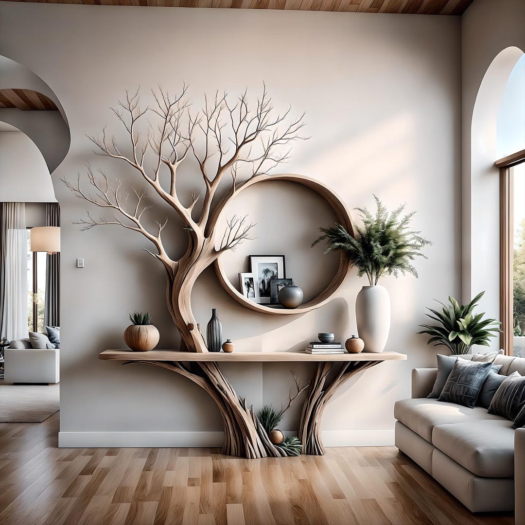 Nature-inspired Tree Bookcase – Artistic Wooden Shelf for Books, Decor ...