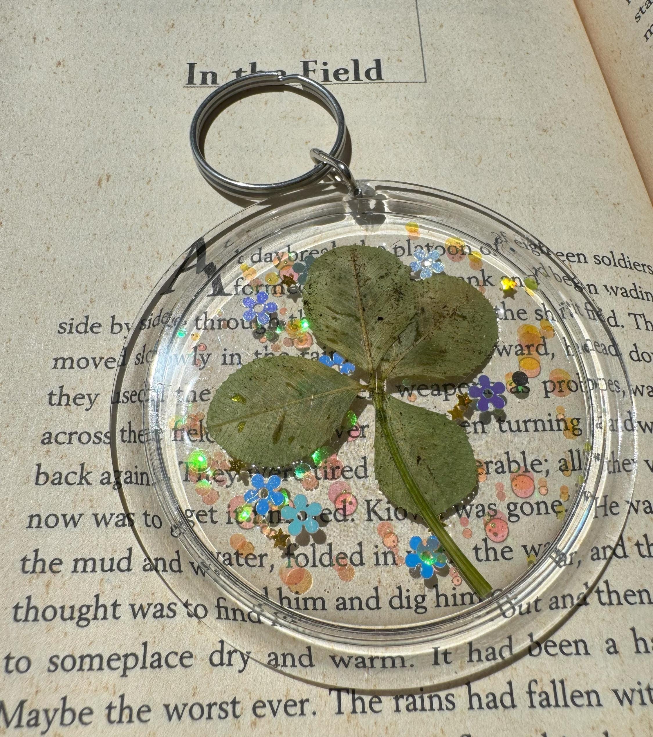 October 7th - Handmade Four-leaf Clover Resin Keychain – Lucky Charm ...