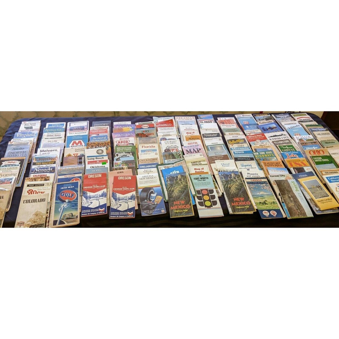 Lot of 1100 Old Road Maps Conoco ESSO Skelly APCO Shell Gulf Texaco ...