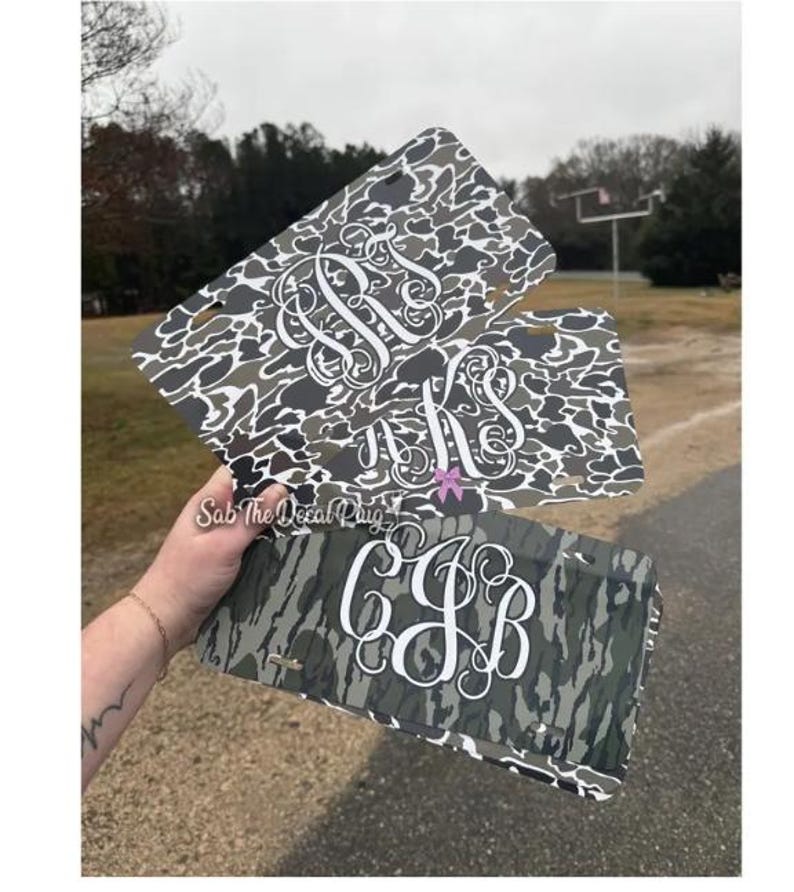 Monogram Camo License Plate - Etsy