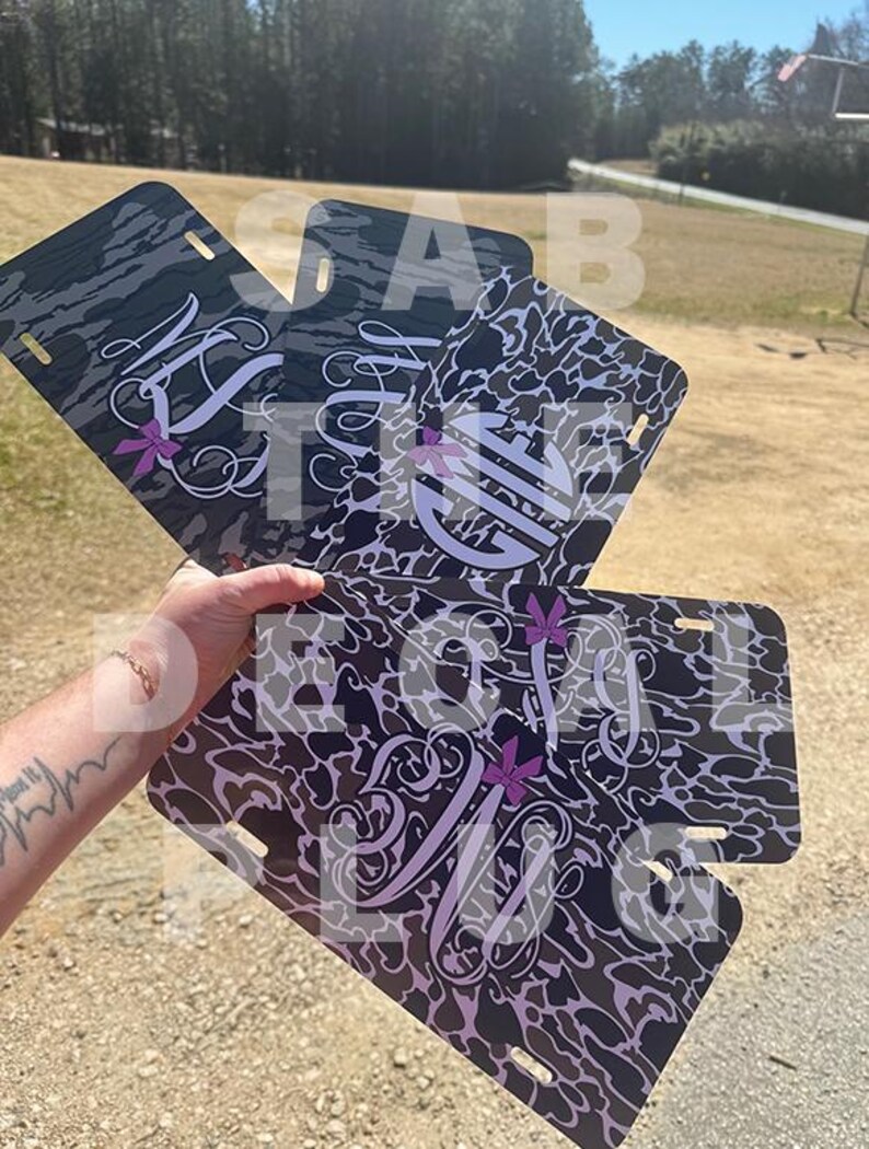 Monogram Camo License Plate - Etsy