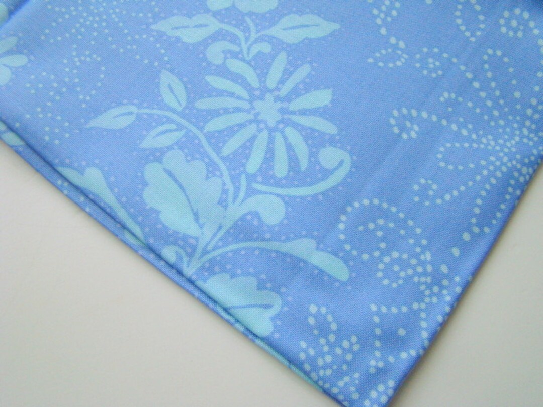 Blue Floral Stencil Fabric - Leanika Dena Designs, Free Spirit (fat ...