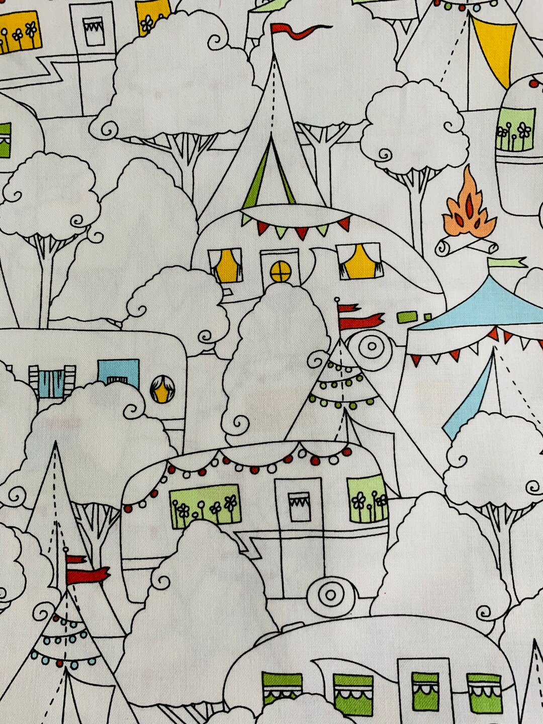 Novelty Camping Quilting Fabric HTF FQ Camp Smores Campers - Etsy