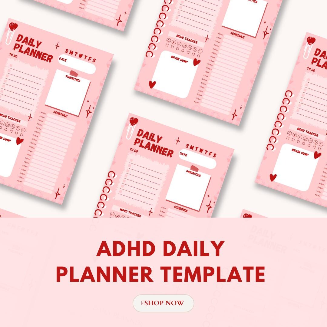 ADHD Daily Planner Printable – Aesthetic A4 To-do List, Schedule, Brain ...
