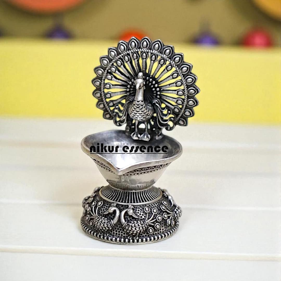 Pure Silver Handcrafted Ganesha Deepam, Ganesha Oil Lamp, Silver Diya ...