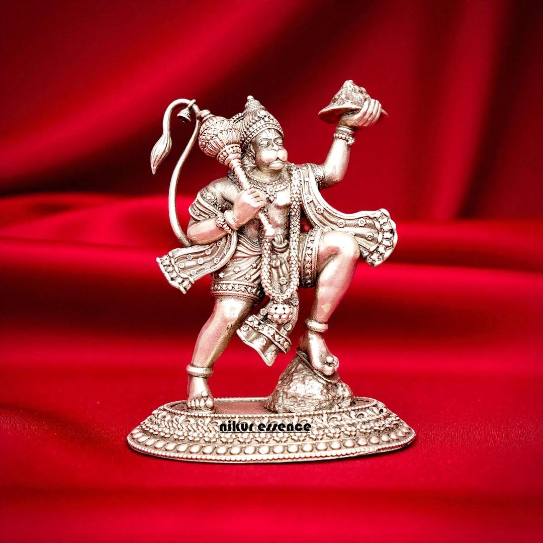 Pure Silver Hanuman Ji ,small Silver Murti for Puja Mandir, Bajrangbali ...