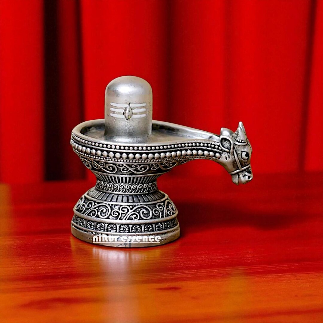 Pure Silver Shivling of Shiva Idol, Divine Unity Blessings of the ...