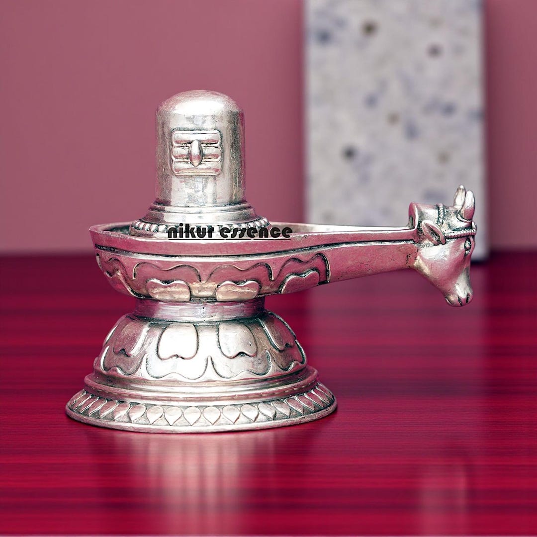 Pure Silver Shivling of Shiva Idol, Divine Unity Blessings of the ...