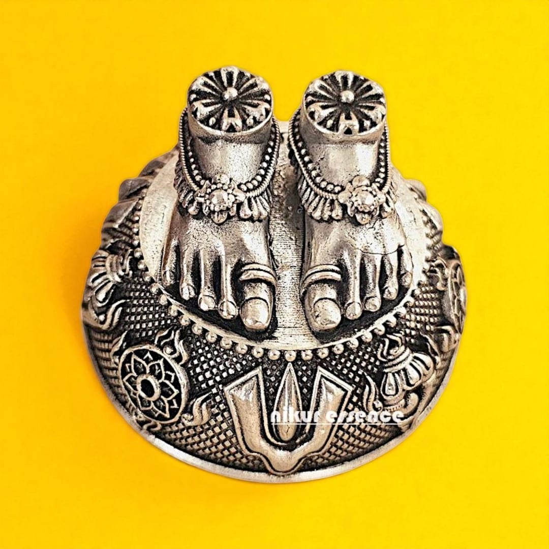 Pure Silver Vishnu Padam for Home Temple Decoration , Silver Vishnu ...