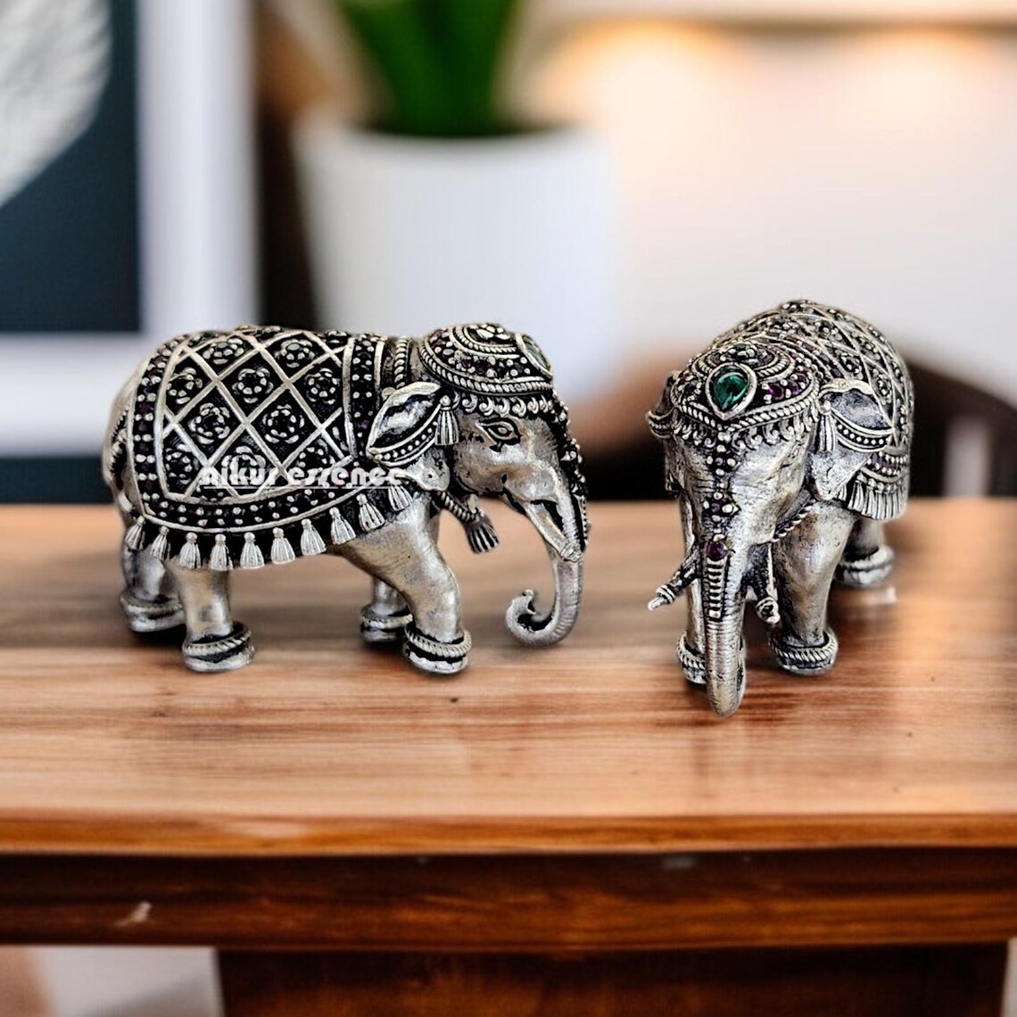 Pure Silver Elephant Symbol of Wisdom & Strength Home Decor Gift Silver ...