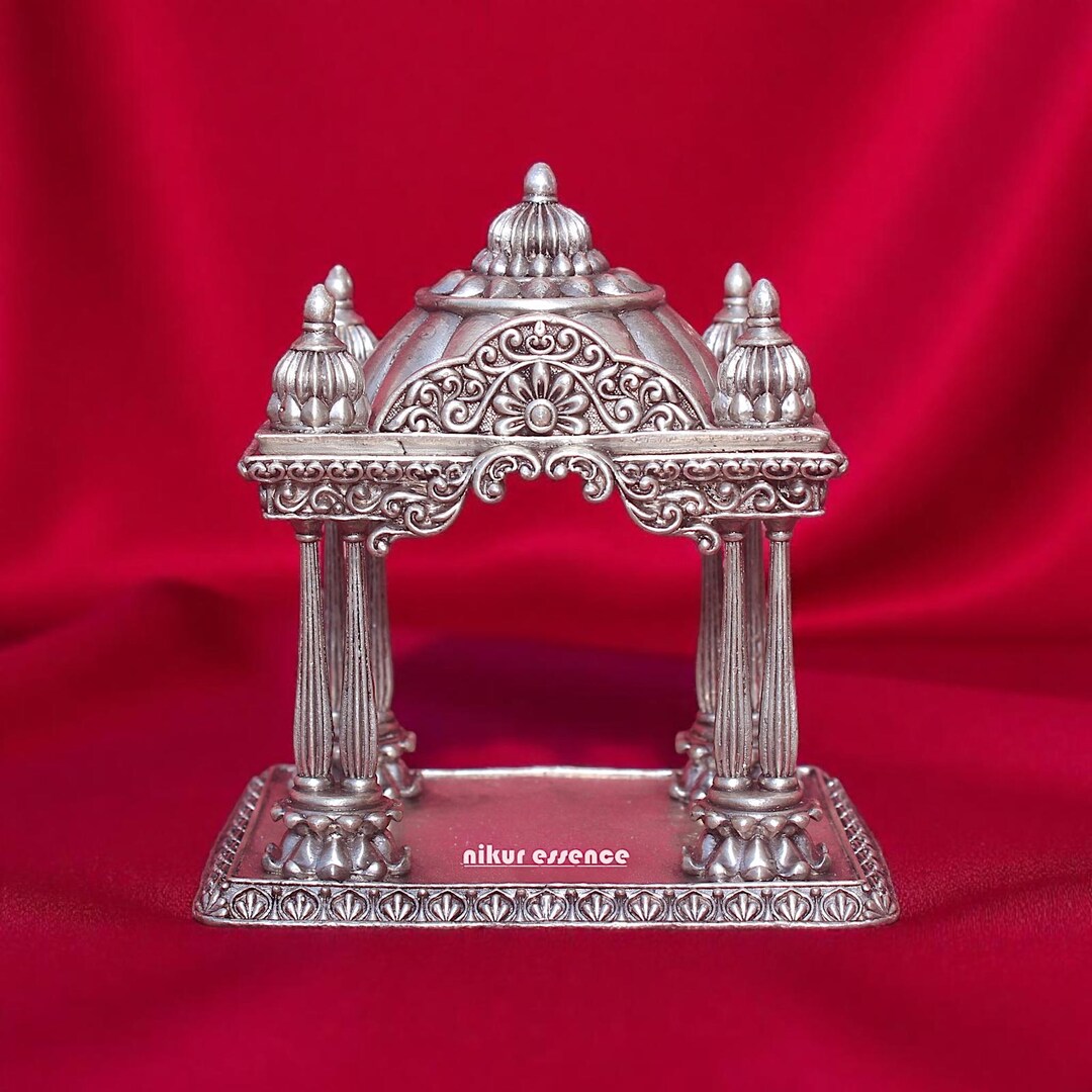 Pure Silver 3D Mandapam, Hindu Pooja Gift Silver God Temple Idol, Pure ...