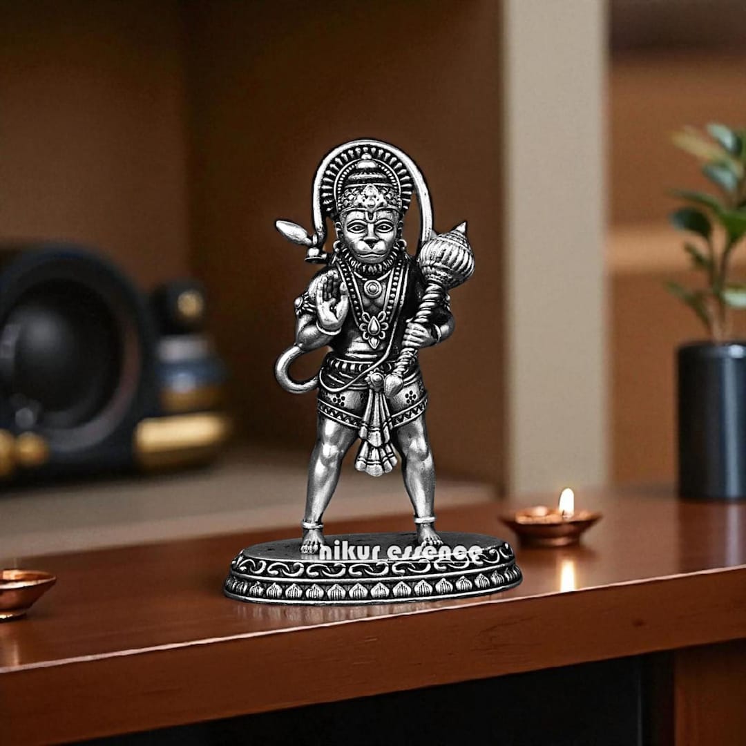 Pure Silver Hanuman Ji ,small Silver Murti for Puja Mandir, Bajrangbali ...