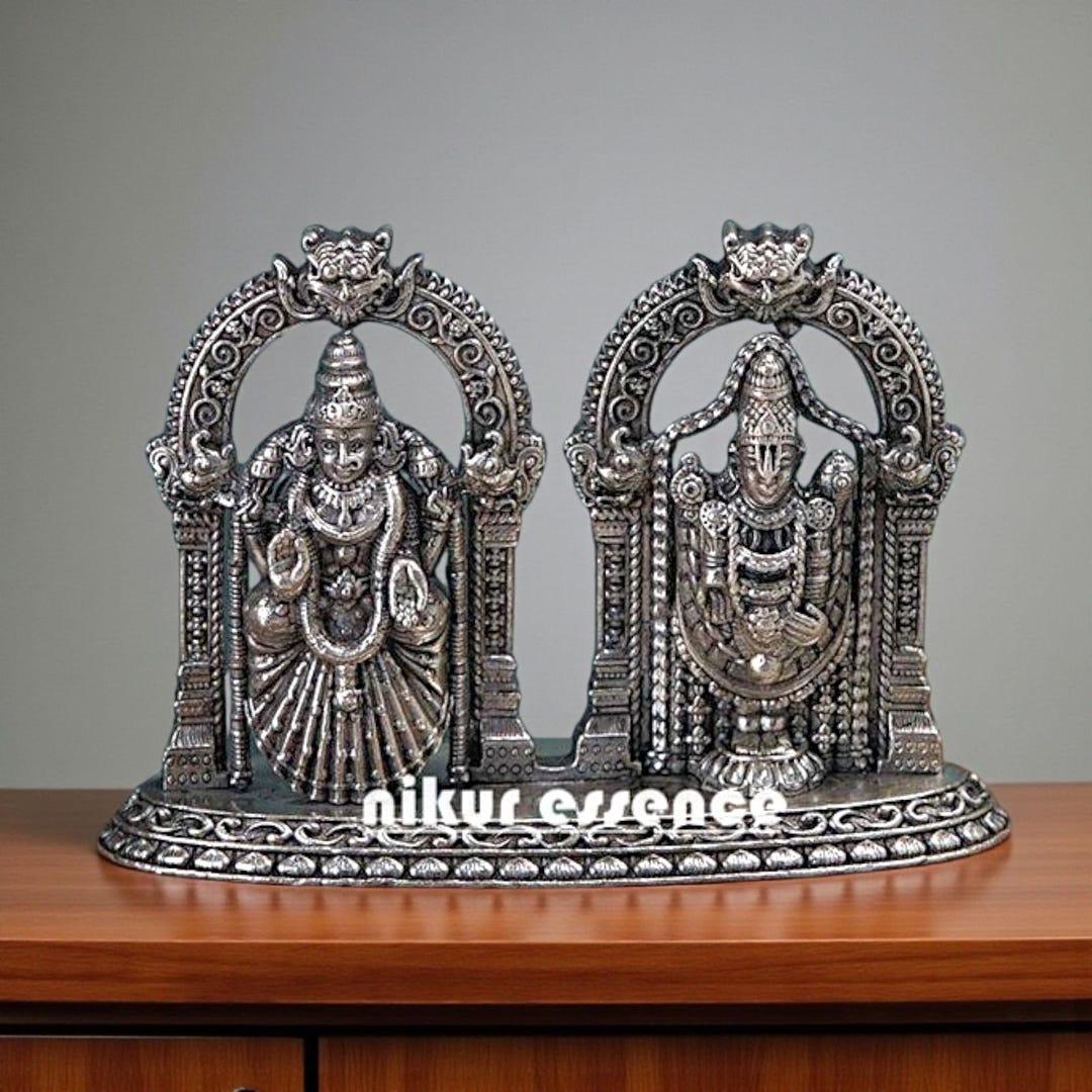 Pure Silver Balaji Padmavati Idol, Sri Venkateswara Swamy Lord Balaji ...