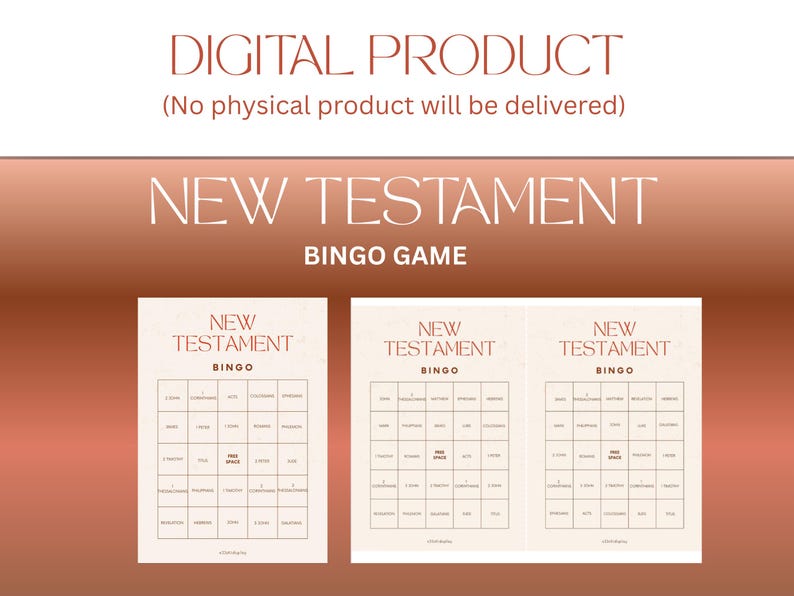 New Testament Bingo Game| 30 Bingo Cards| Bingo Game| Sunday School ...