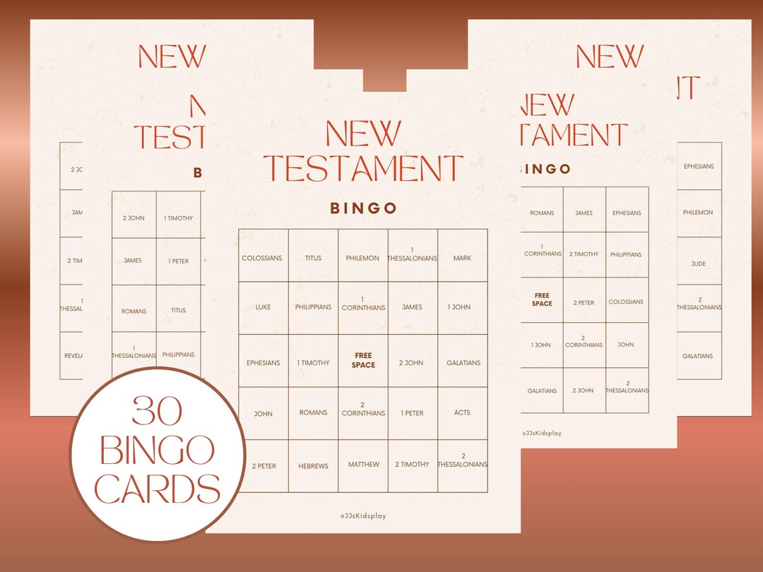 New Testament Bingo Game| 30 Bingo Cards| Bingo Game| Sunday School ...