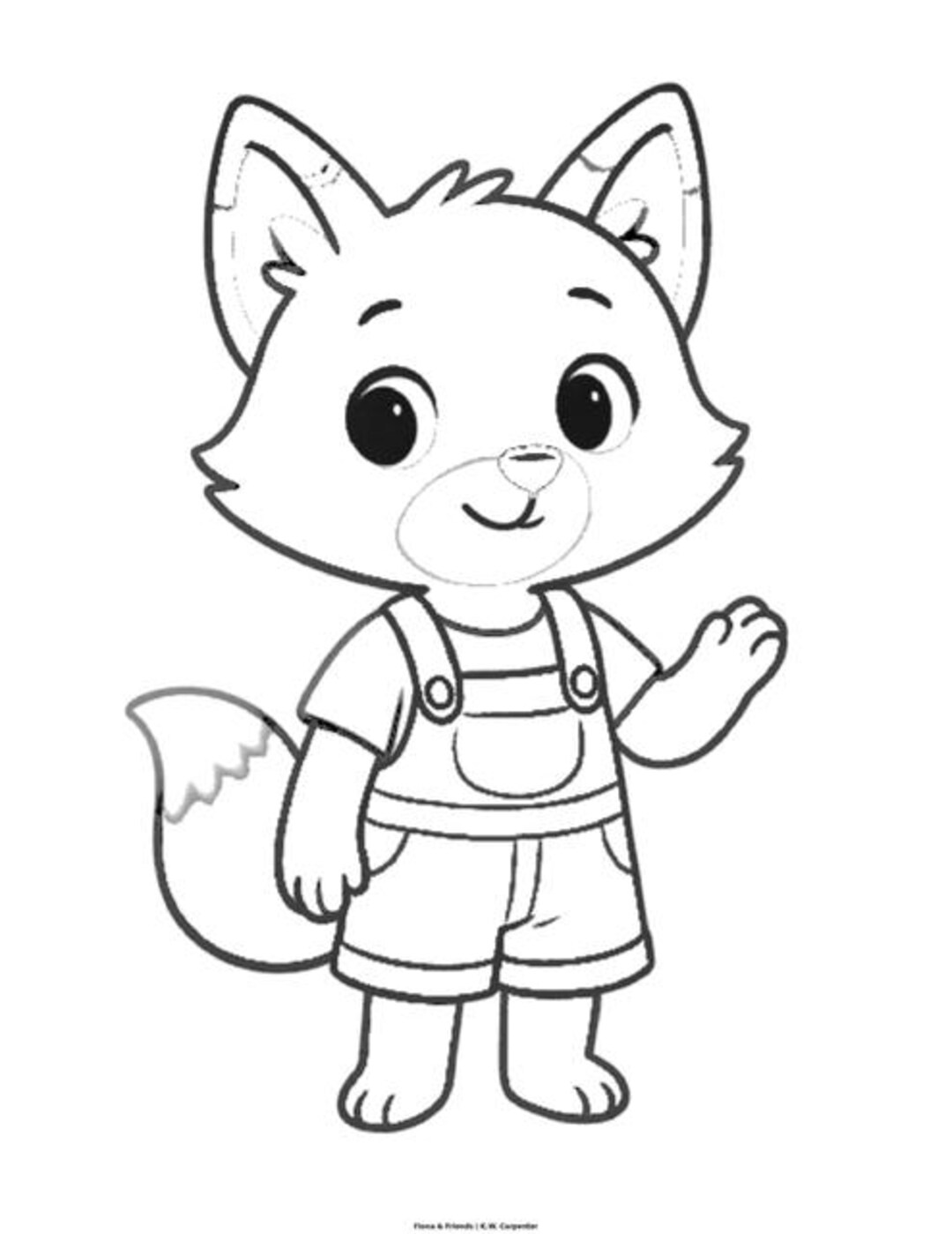 Fiona the Fox Printable Coloring Page | Instant Download| Adoption ...