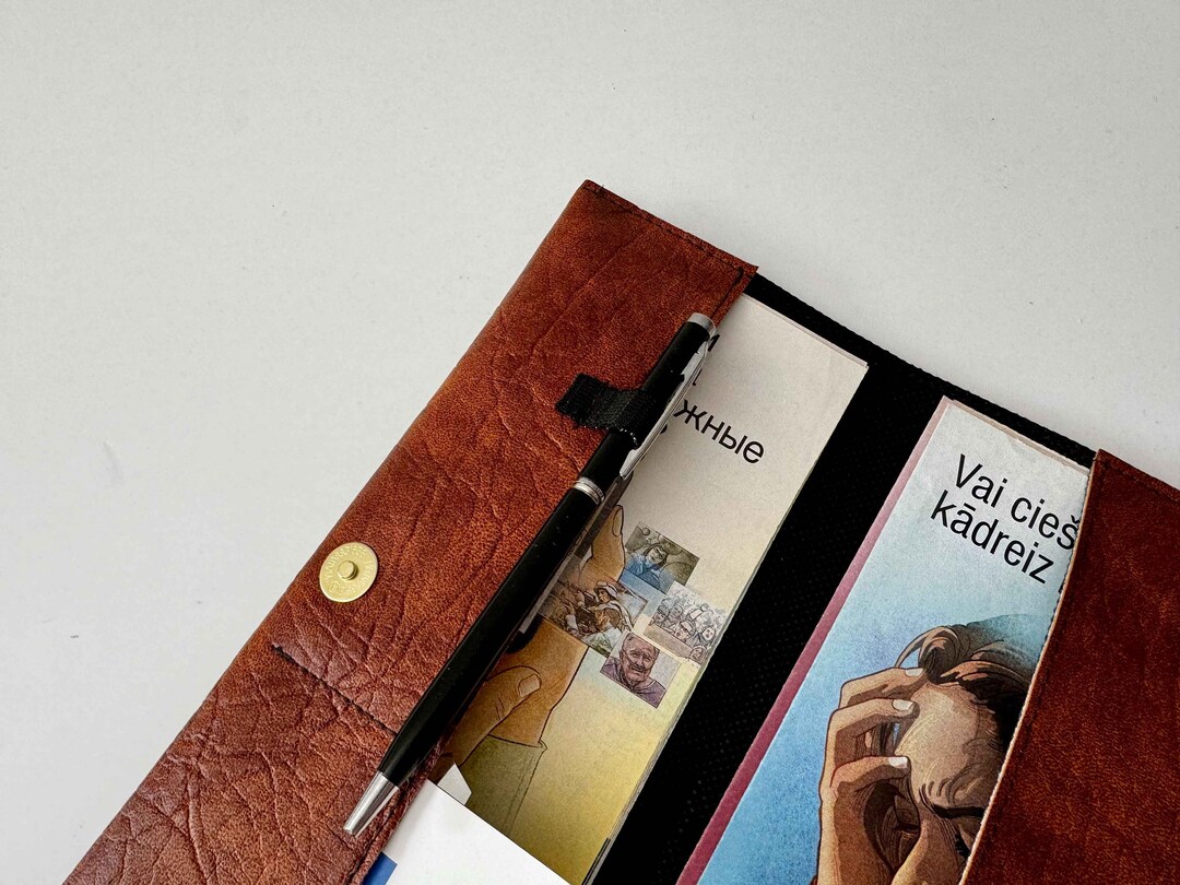 Rustic Faux Leather Tract/booklet Holder, Organizer, Business Card ...