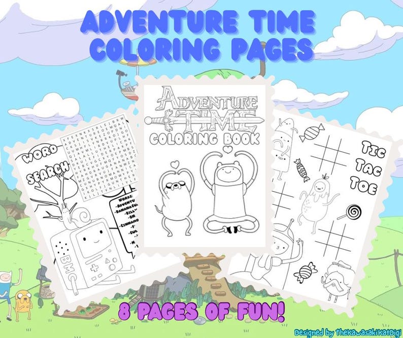 Adventure Time Coloring Book Pages | Finn and Jake Printable Pages ...
