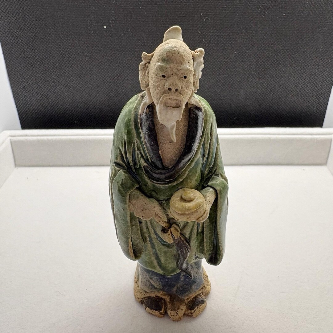 Antique Chinese Qing Dynasty 1800's Shiwan Pottery Mud Man Senior ...