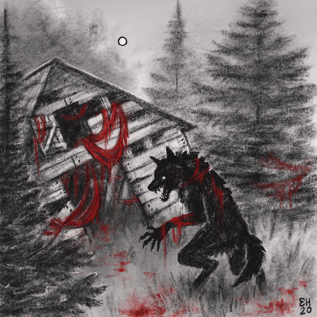 Marking 8x8 Fine Art Print Werewolf Wolf Dark Horror Spooky Gothic ...