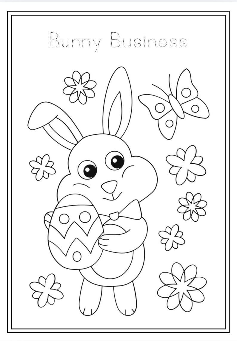 Hop Into Easter: Digital Coloring Book for Holiday Magic - Etsy