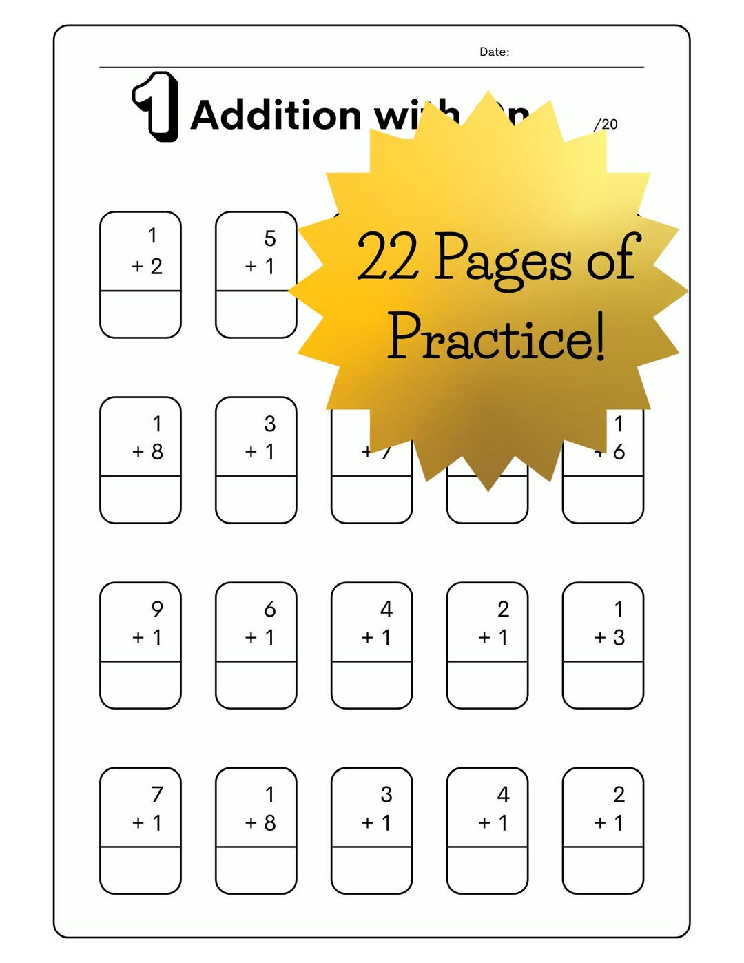 Addition and Subtraction Practice Pages - Etsy
