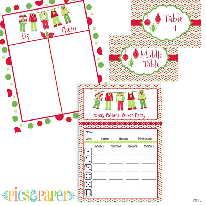 Christmas Bunco Score Sheets - Etsy