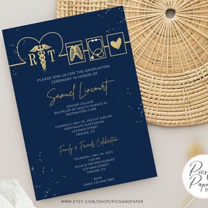 Respiratory Therapist Respiratory Care Graduation Invitation, Applied ...