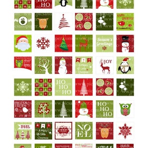 Printable Christmas Inchies 1x1 Squares Christmas Theme - Etsy
